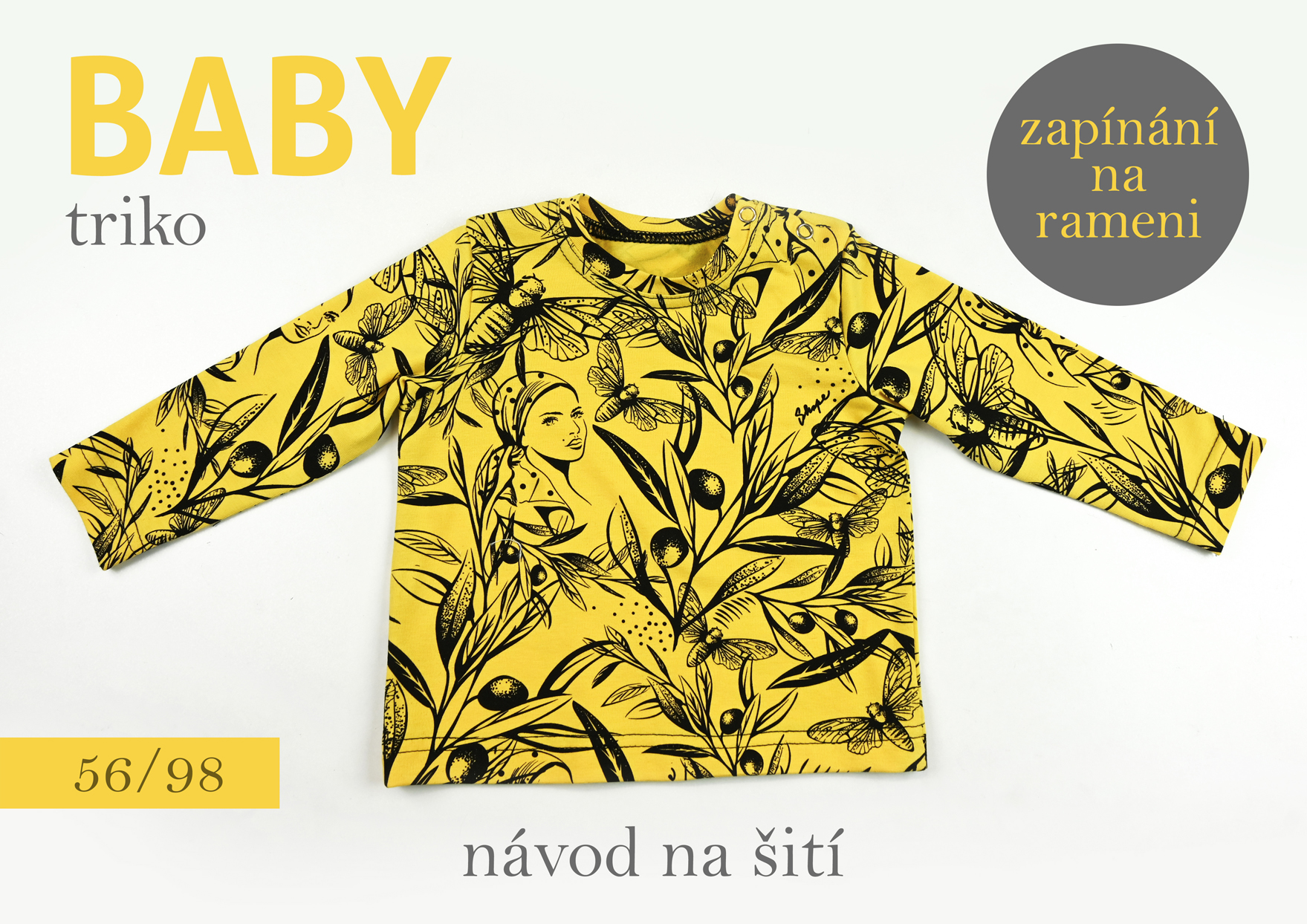 Návod na šití BABY triko se zapínáním - SHAPE-patterns.cz